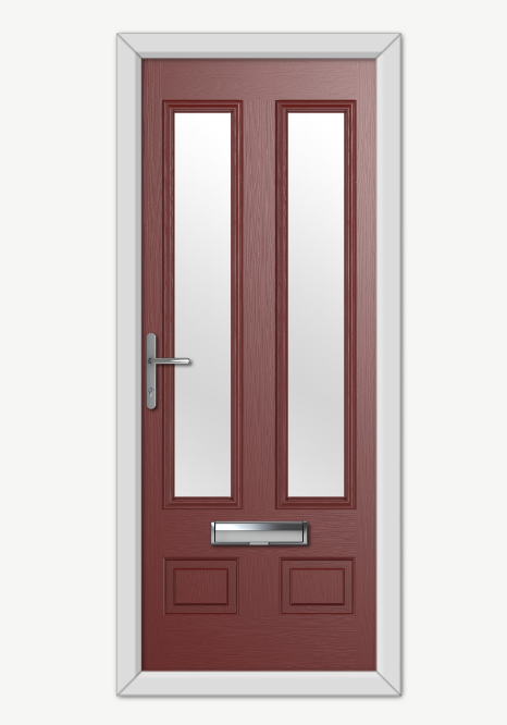 Aston Glazed 2 Red Composite Door - Build Your Own Door