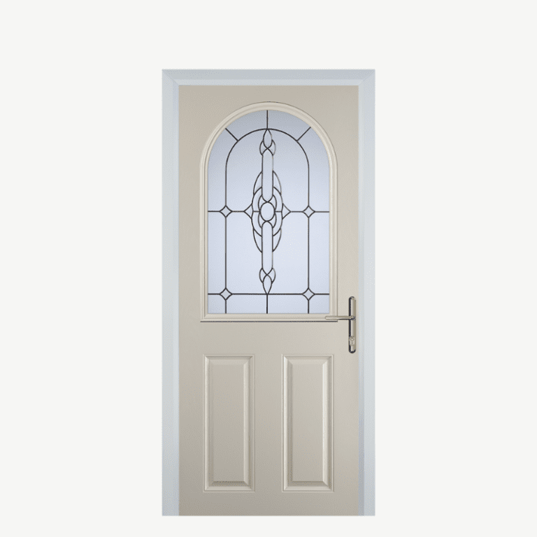 Door E 2 Panel 1 Arch Cream Crystal Bohemia Frost