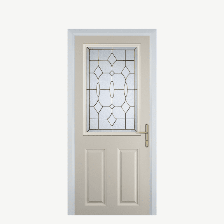 Door F 2 Panel 1 Square Cream Brass Art Clarity