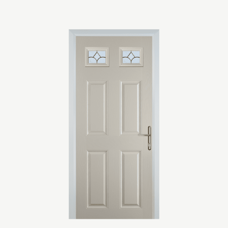 DoorI 4 Panel 2 Square Cream Brass Art Clarity