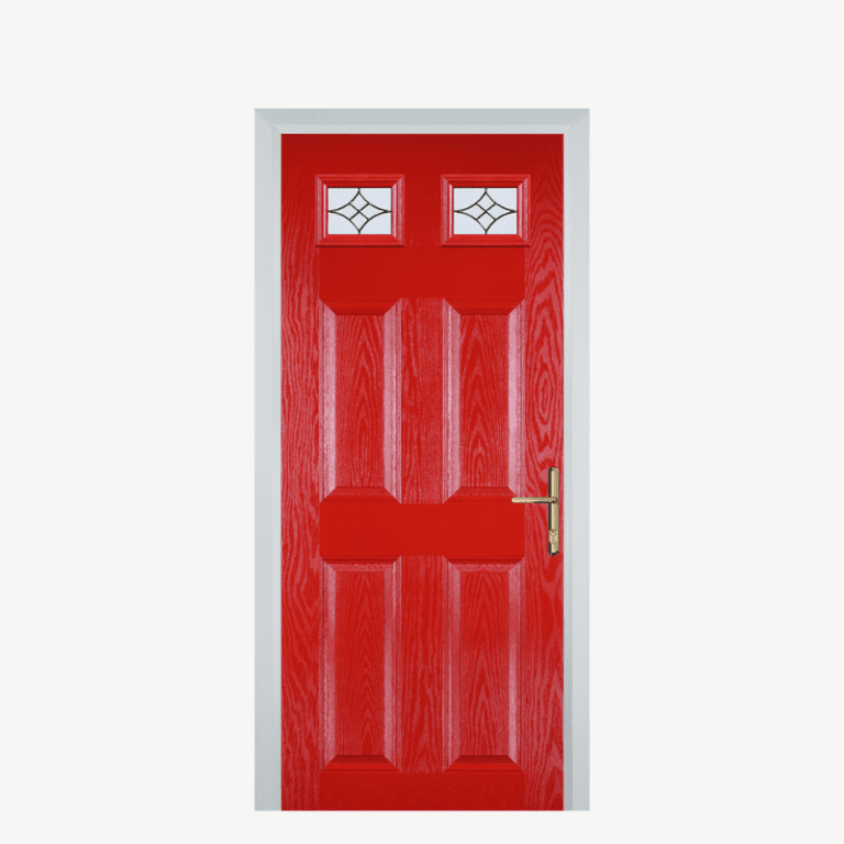 DoorI 4 Panel 2 Square Poppy Red (High Gloss) Zinc Art Elegance