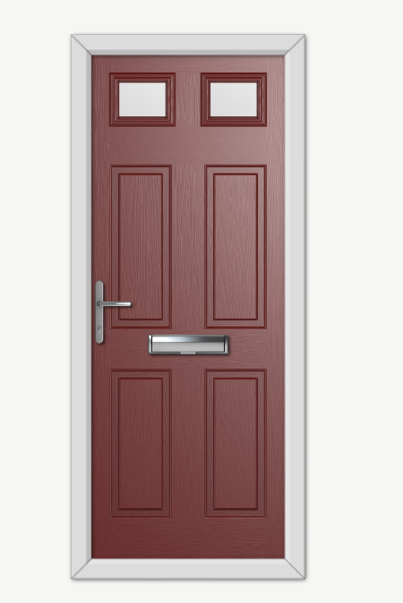 Middleton Glazed 2 Red Composite Door - Build Your Own Door